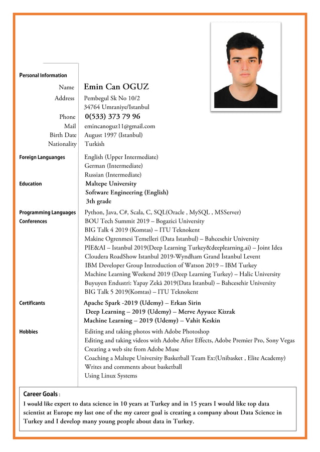 Emin Can OĞUZ - CV | PDF