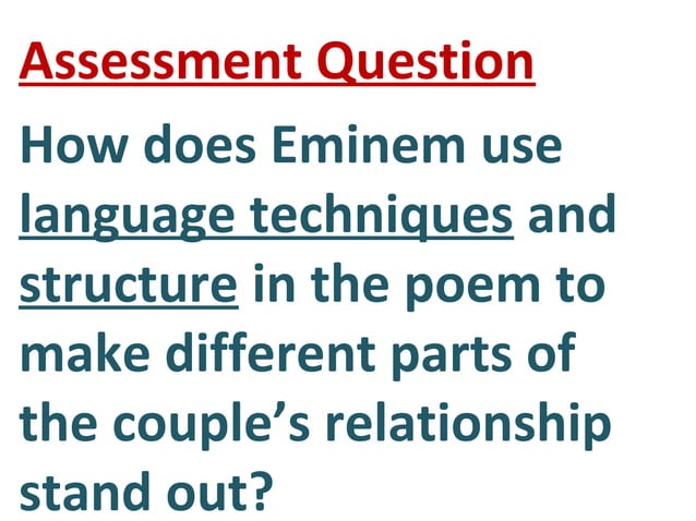 Teaching poetry analysis through rap: Eminem - Love the way you lie ...
