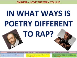 Teaching poetry analysis through rap: Eminem - Love the way you lie ...