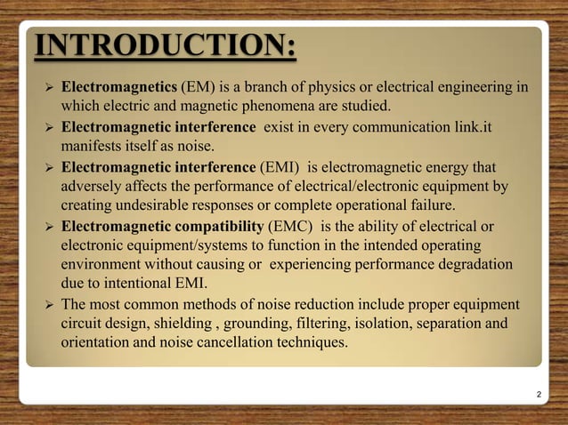 Electromagnetic Interference & Electromagnetic Compatibility | PPTX | Science