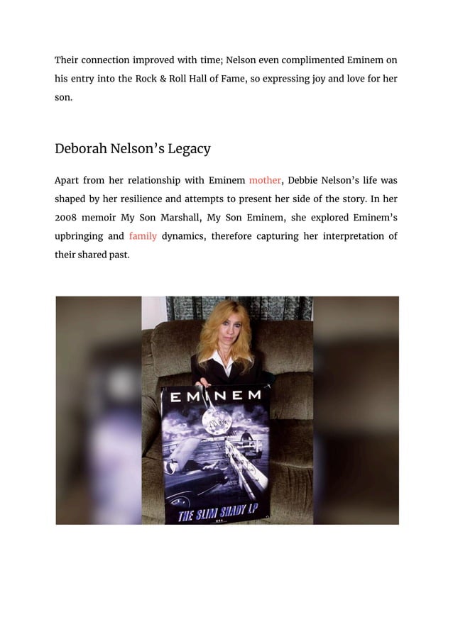 Eminem’s Mother Debbie Nelson Dies at 69 Following Health Struggle | PDF