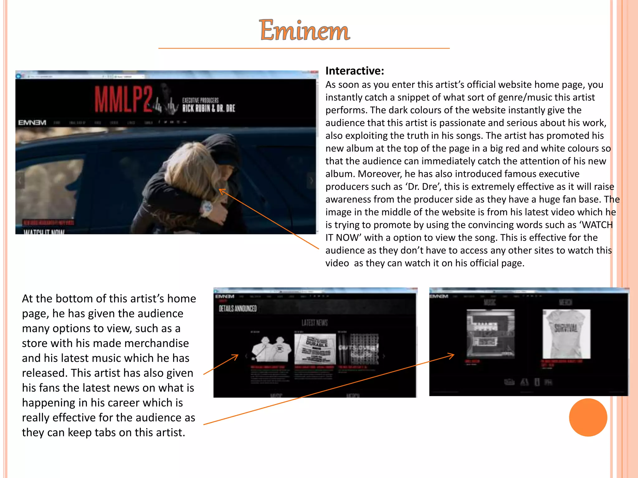 Eminem website analysis | PPT