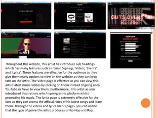 Eminem website analysis | PPT