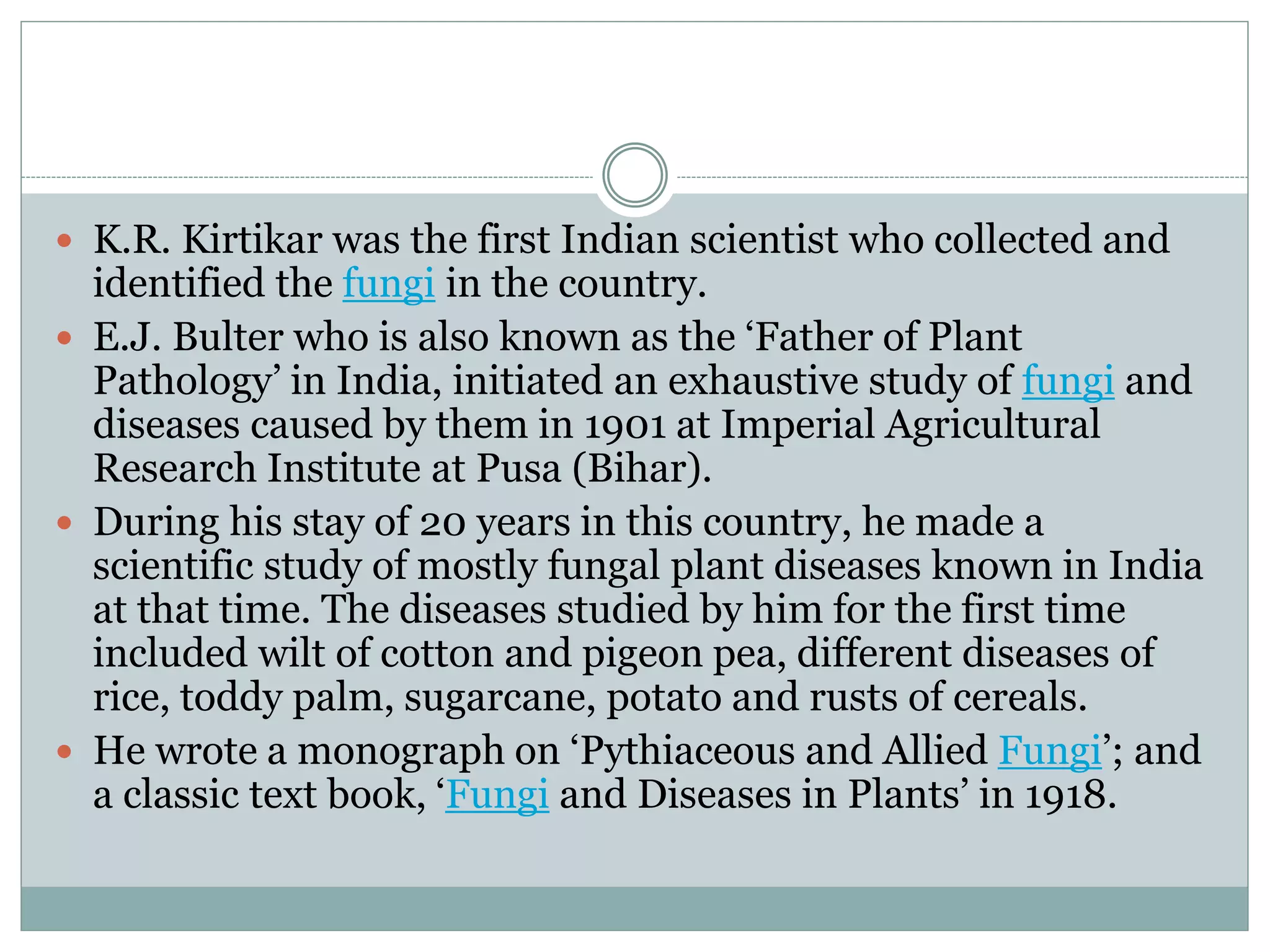 Eminent plant pathologists | PPTX