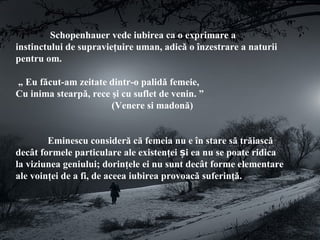 Eminescu si schopenhauer | PPT