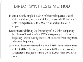 Frequency Synthesized Signal Generator | PPT