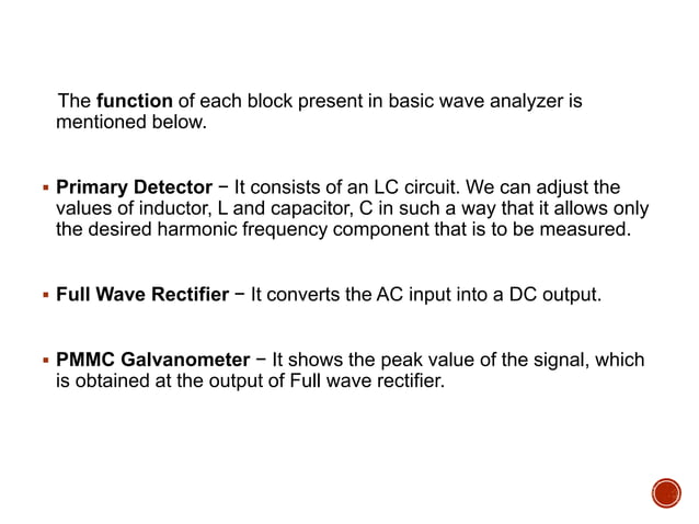 ELECTRONIC MEASUREMENT AND INSTRUMENT: WAVE ANALYZER | PPTX