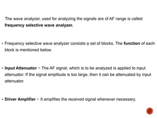 ELECTRONIC MEASUREMENT AND INSTRUMENT: WAVE ANALYZER | PPTX