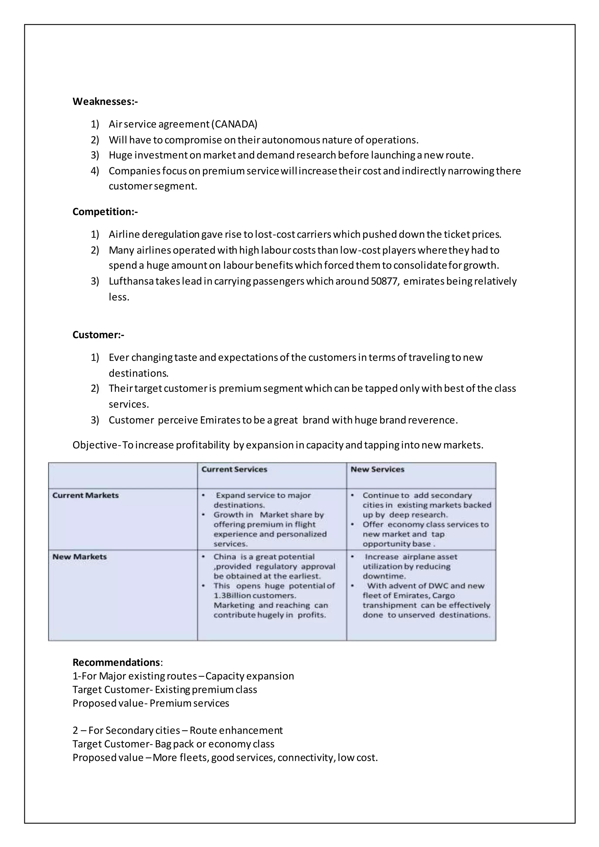 Emirates Airline - Strategic SWOT Analysis Review | DOCX