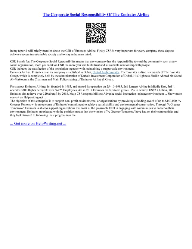 Emirates Business Model Essay | PDF | Air Travel | Travel Type