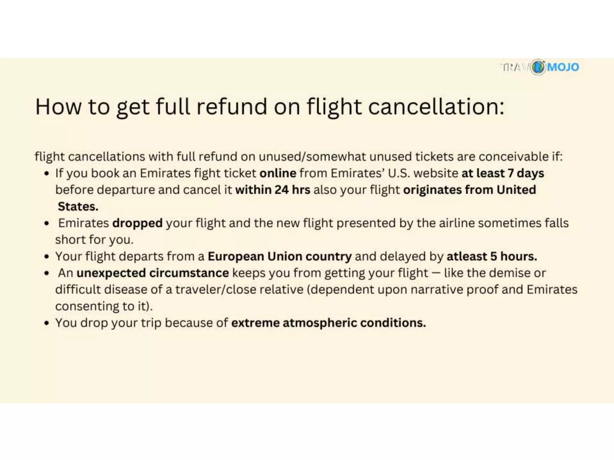 Emirates Flight Cancellation || travomojo.com