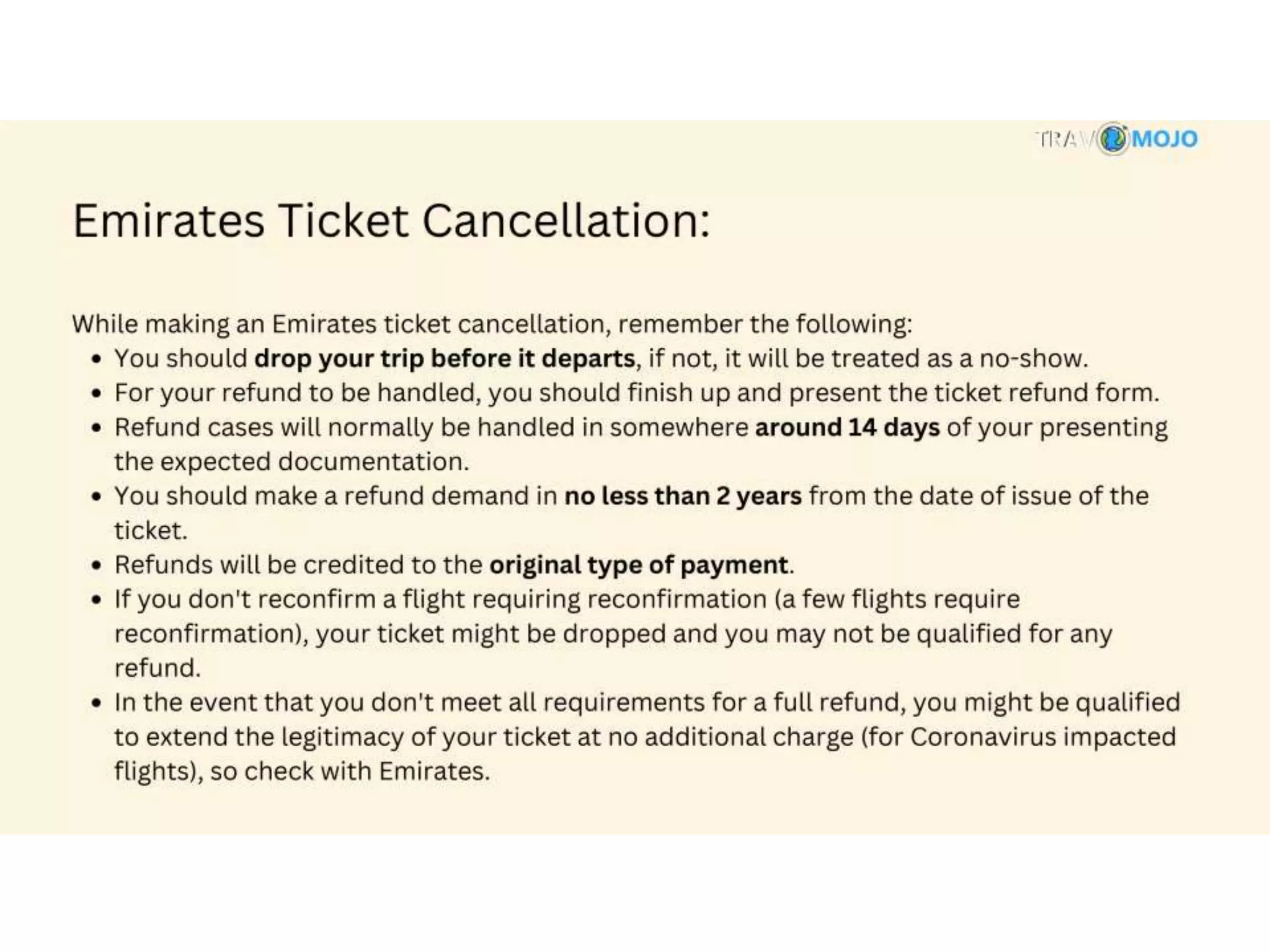 Emirates Flight Cancellation || travomojo.com