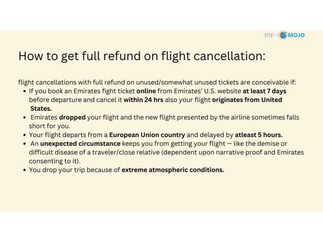 Emirates Flight Cancellation || travomojo.com