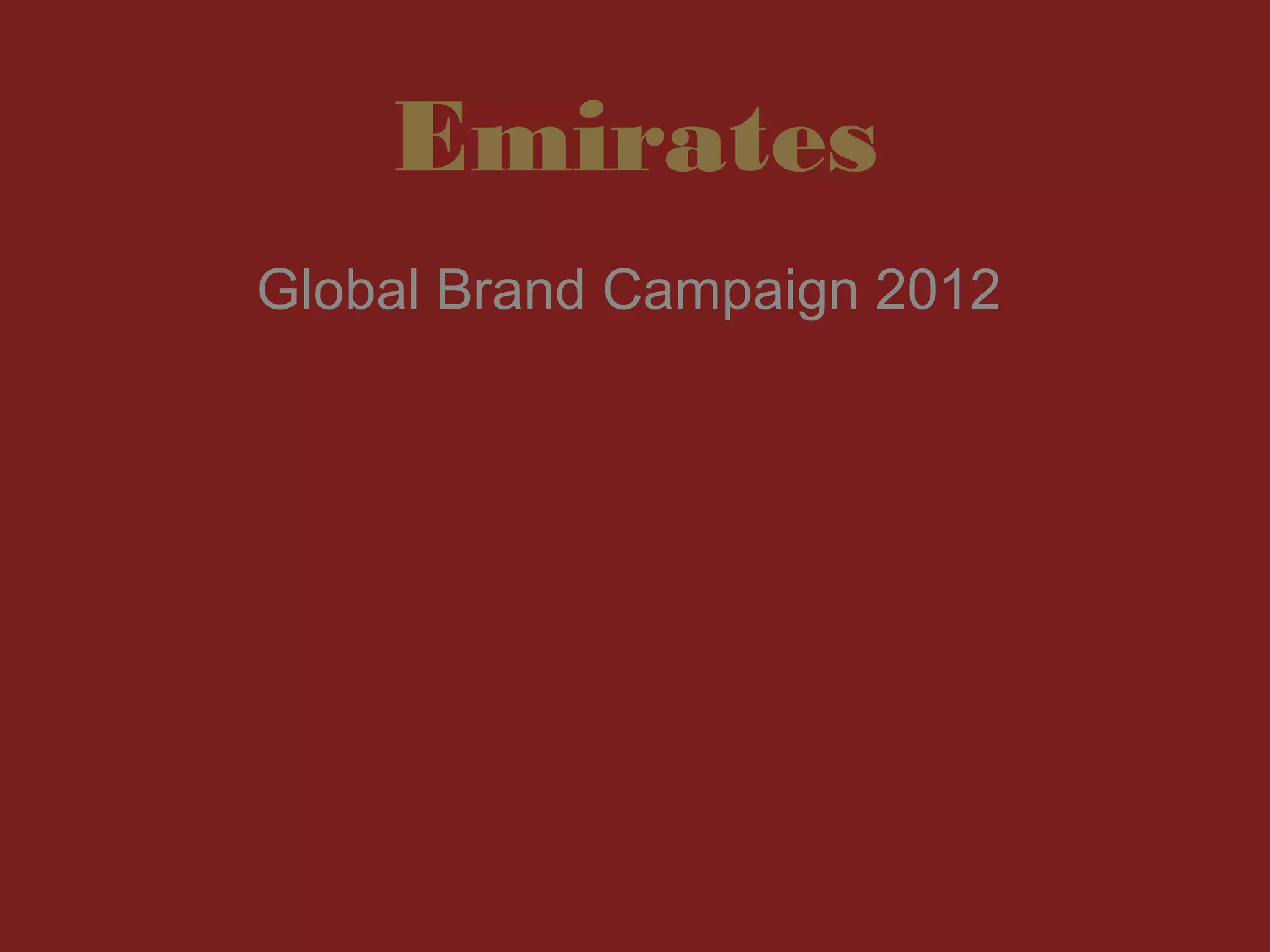 Emirates Brand Campaign | PPT