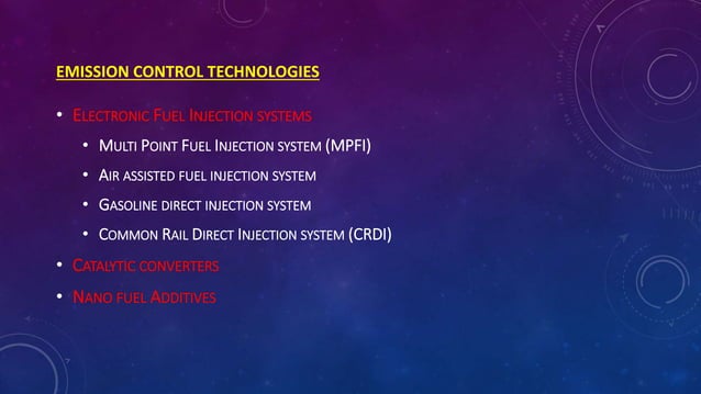 Emission control technologies for automobiles | PPTX