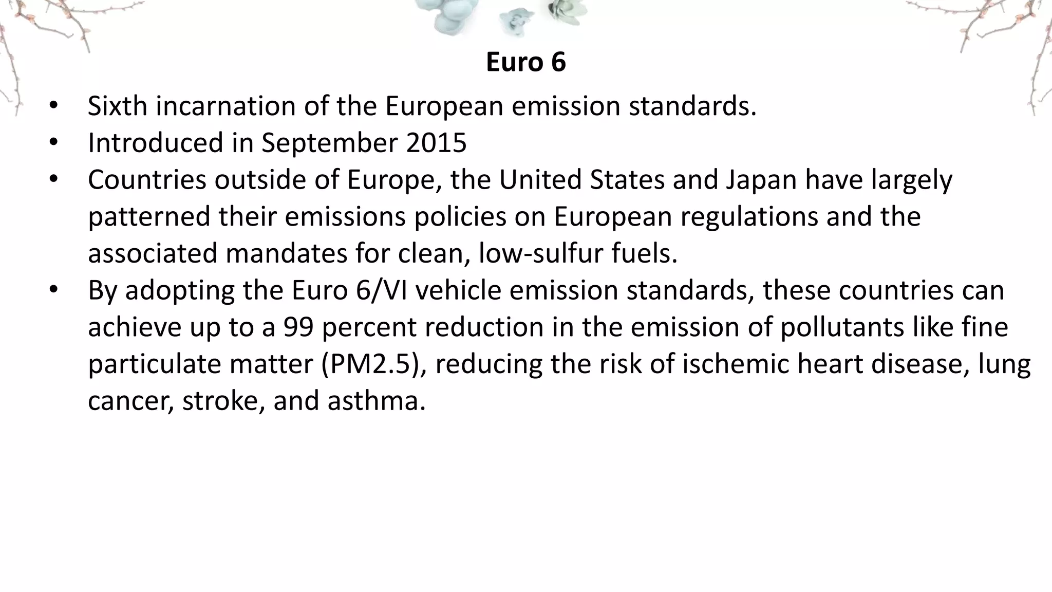Emission norms- Bharat Stage and Euro | PPTX
