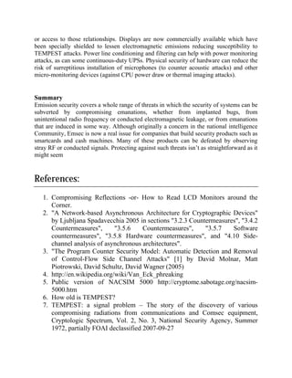 Emission security- Tempest Attacks | PDF
