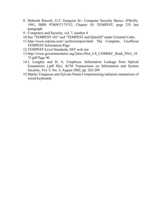 Emission security- Tempest Attacks | PDF