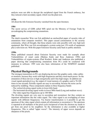 Emission security- Tempest Attacks | PDF