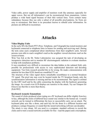 Emission security- Tempest Attacks | PDF