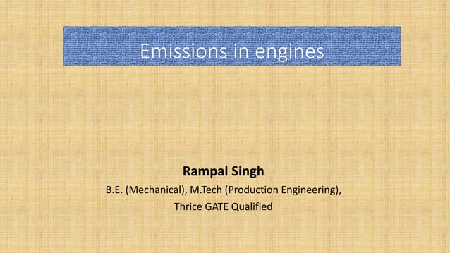 Emissions in engines | PPT