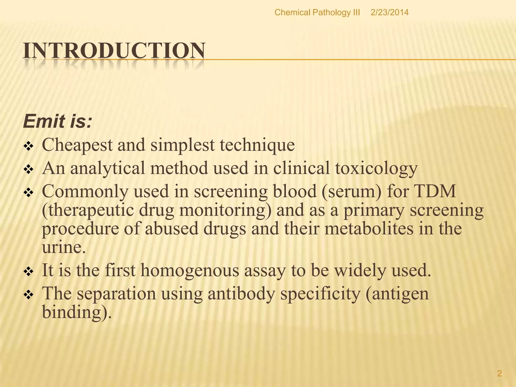 Emit enzyme-multiplied immunoassay technique | PPTX
