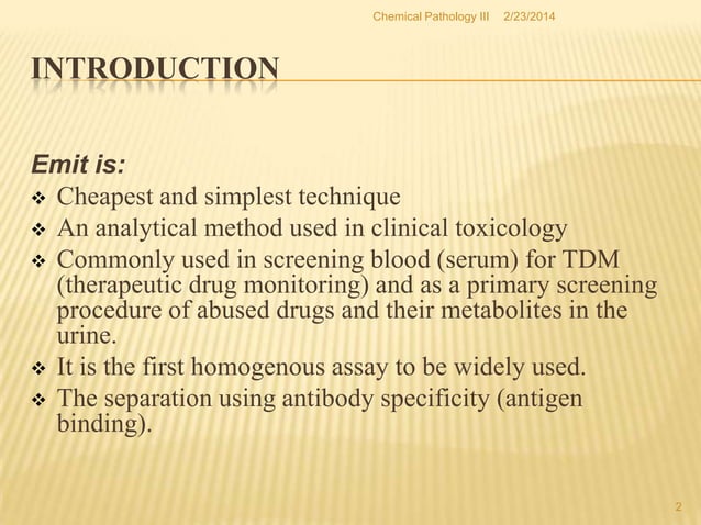 Emit enzyme-multiplied immunoassay technique | PPTX