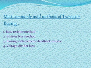 Emitter bias method of transistor biasing | PPTX