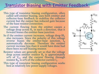 Emitter bias method of transistor biasing | PPTX