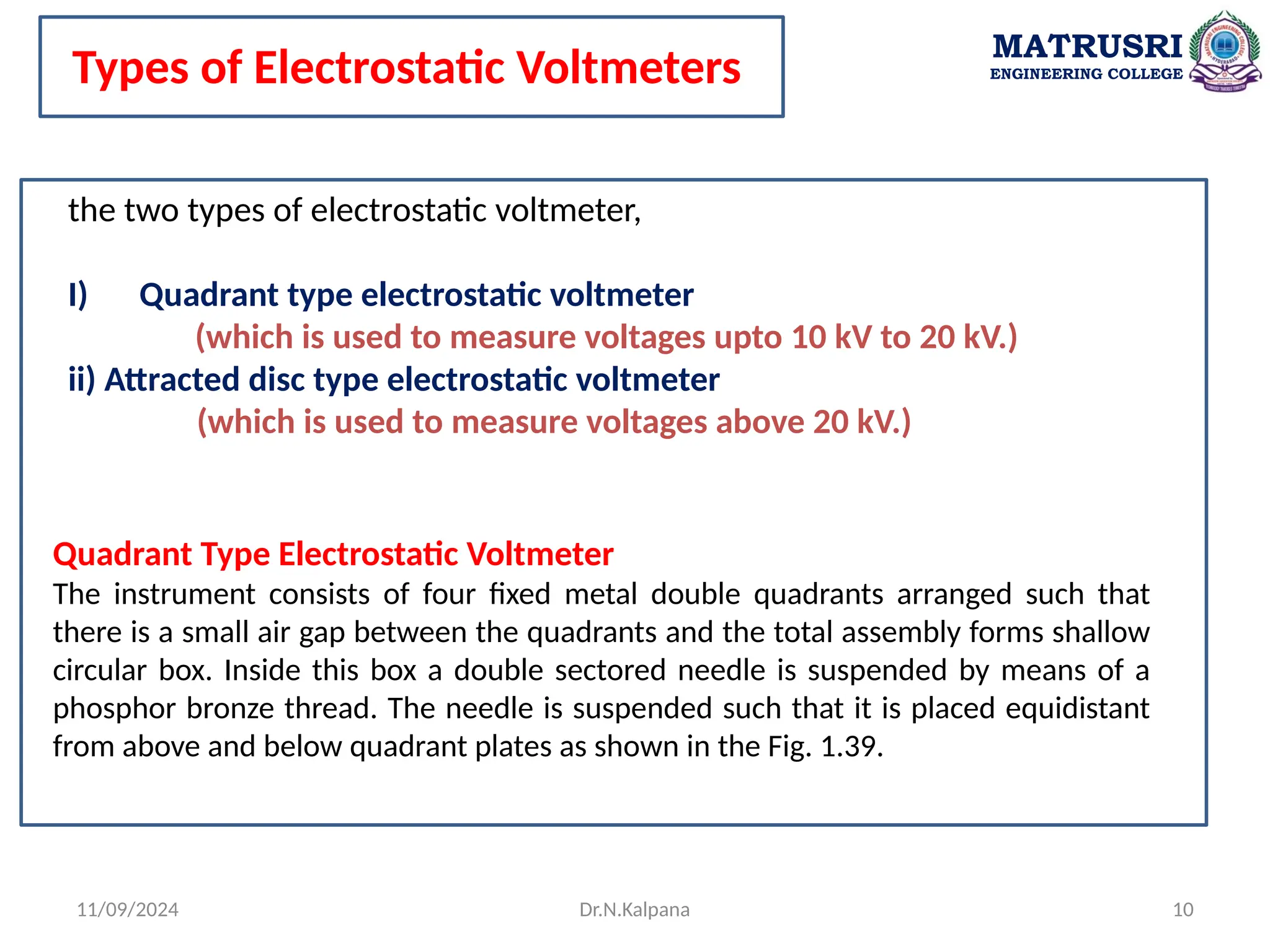 EMI UNIT1.2 Electrostatic instruments Module | PPTX