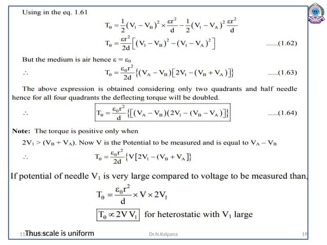 EMI UNIT1.2 Electrostatic instruments Module | PPTX