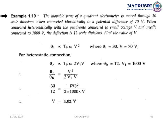 EMI UNIT1.2 Electrostatic instruments Module | PPTX