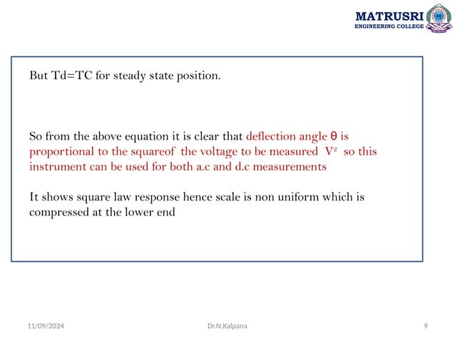 EMI UNIT1.2 Electrostatic instruments Module | PPTX