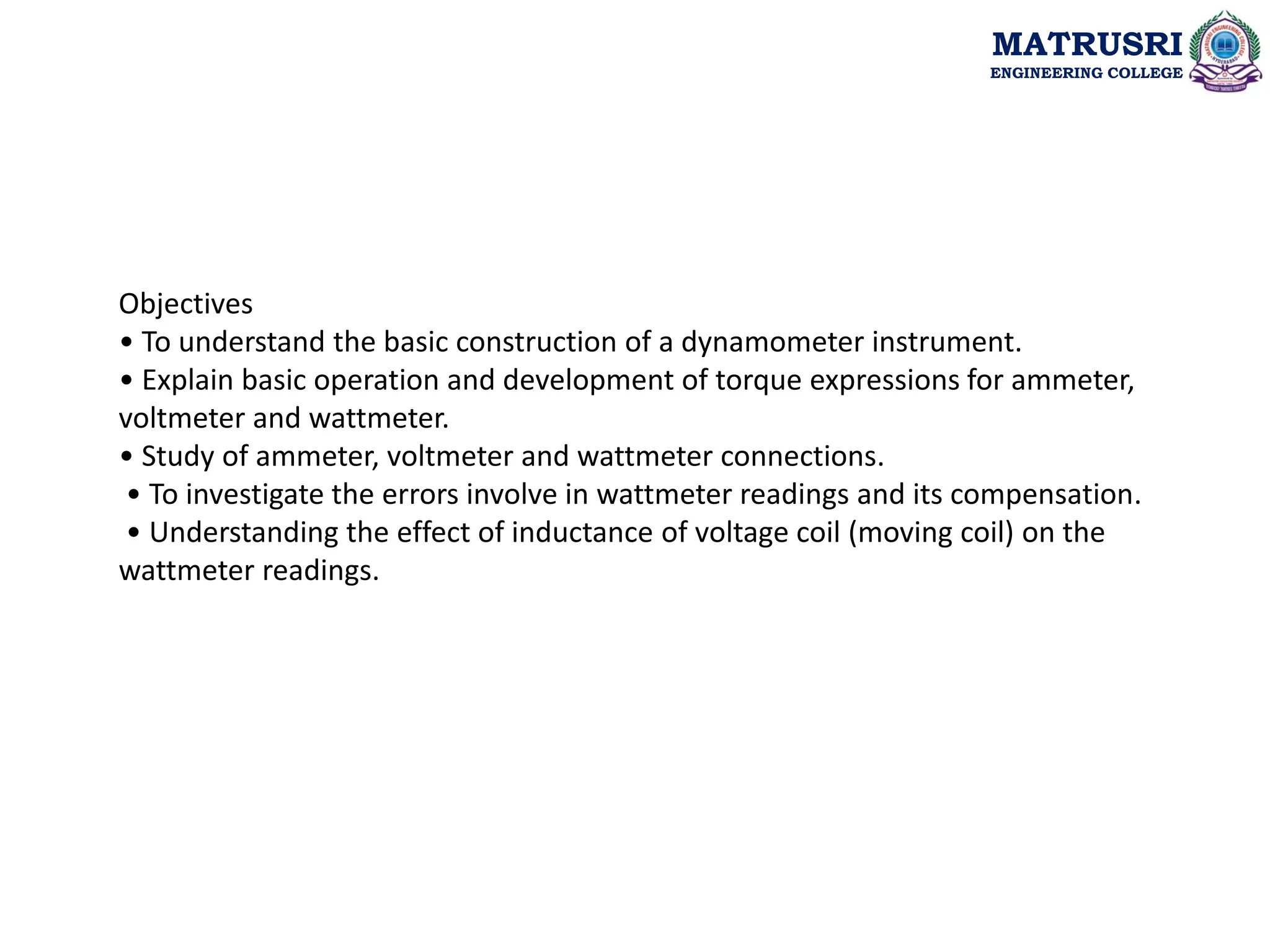 Electrical Measurements & Instrumentation/Electrodynamometer Type ...