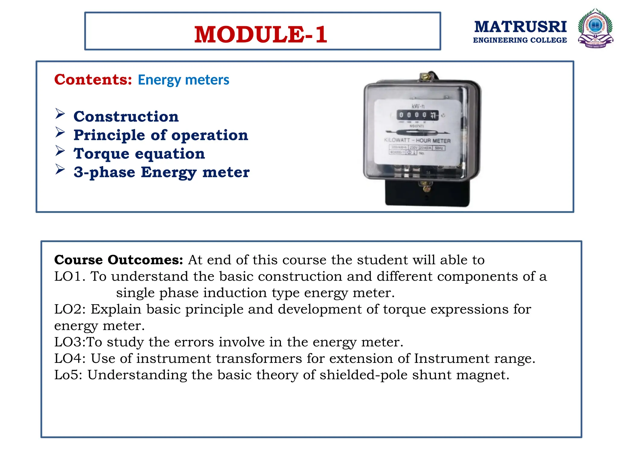 Energy Meter Working Principle