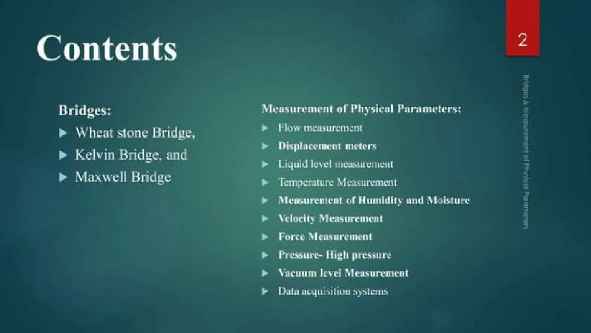 bridges and measurement of physical parameters | PDF