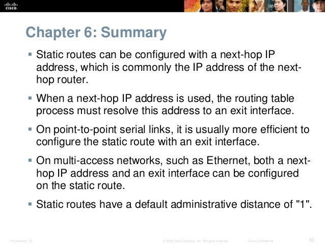 CCNAv5 - S2: Chapter 6 Static Routing