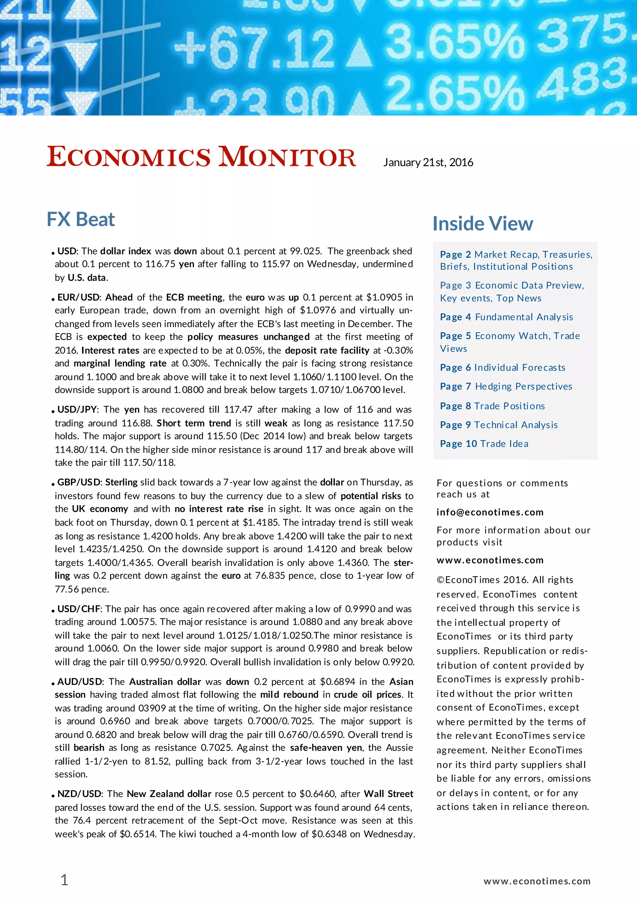 Economics Monitor - January 21 | PDF