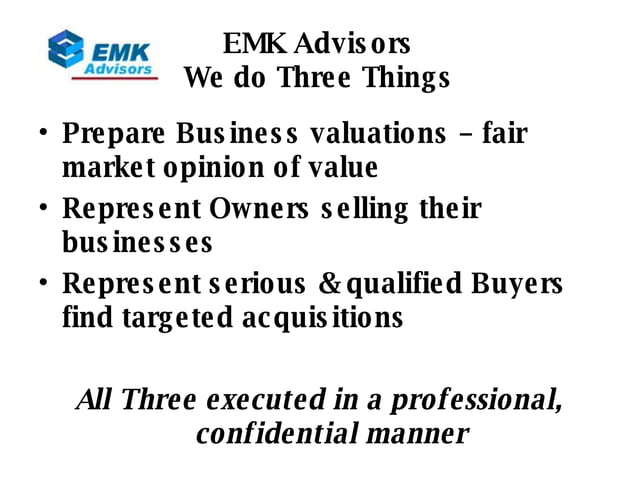 EMK Advisors | PPT | Sales | Business