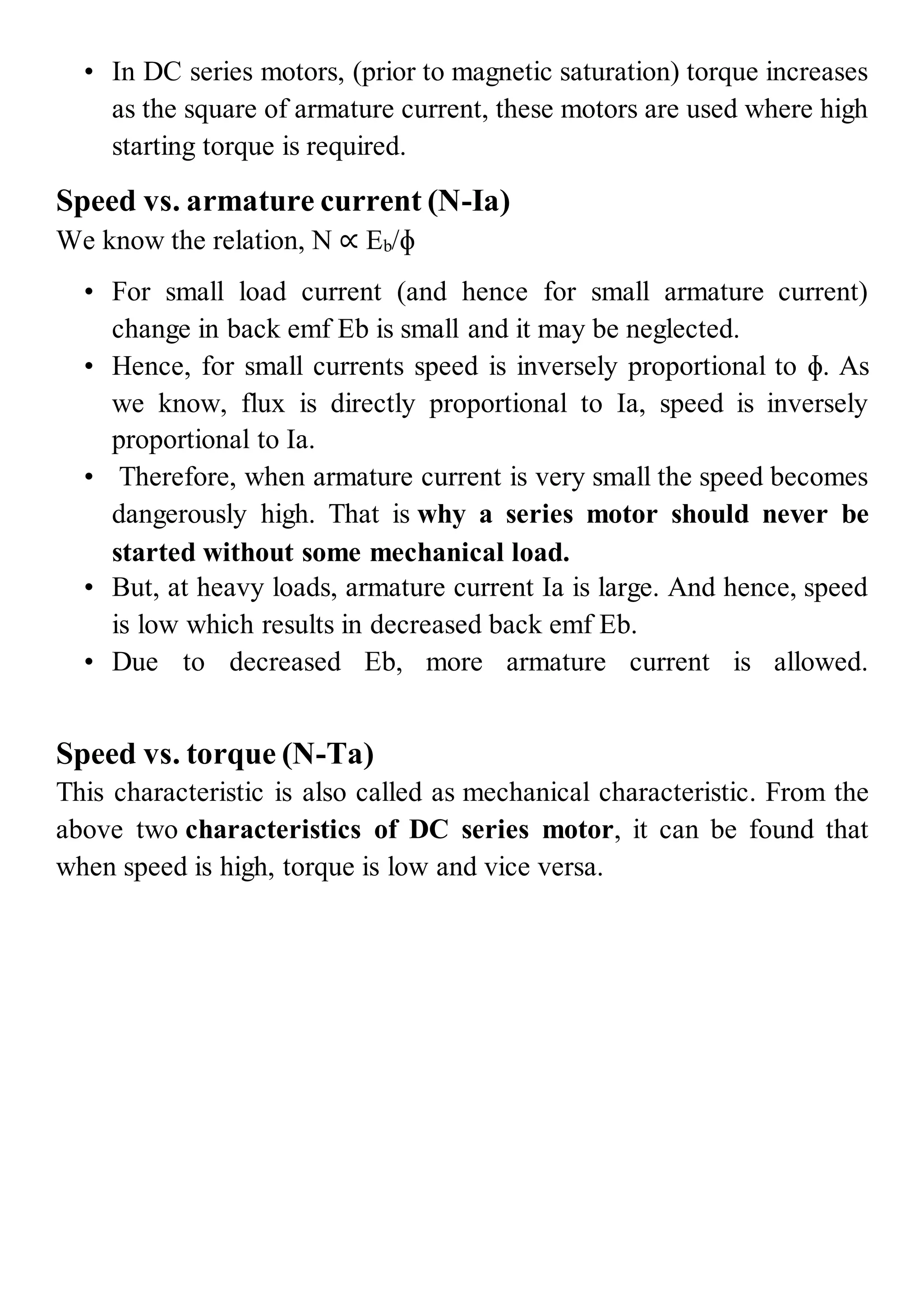 SIMULATION OF DC SERIES MOTOR CHARACTERISTICS | DOCX