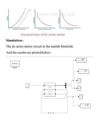 SIMULATION OF DC SERIES MOTOR CHARACTERISTICS | DOCX