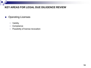 Legal Due Diligence (LDD) - EMLI Training | PDF