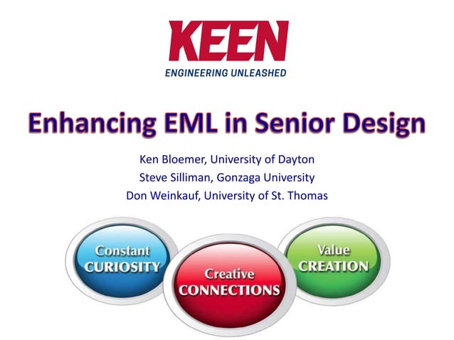 Enhancing EML in Senior Design - Ken Bloemer, Steve Silliman, and Don ...