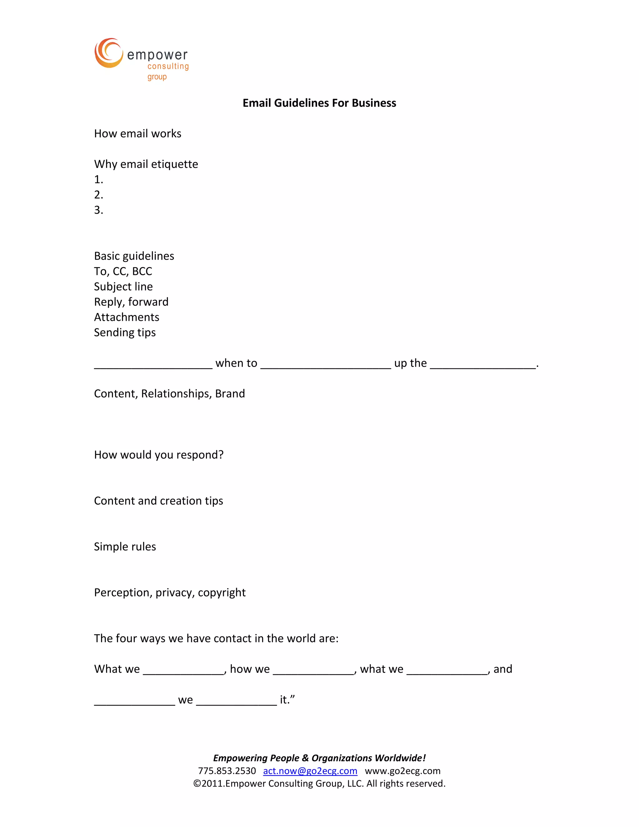 Writing Impactful Emails Worksheet | PDF | Email | Internet