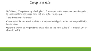Fatigue failure and creep, Engineering Materials, Mechanical ...