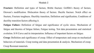 Fatigue failure and creep, Engineering Materials, Mechanical ...
