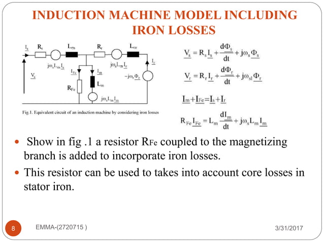 Induction Machine Modeling With Saturation And Series Iron Losses ...