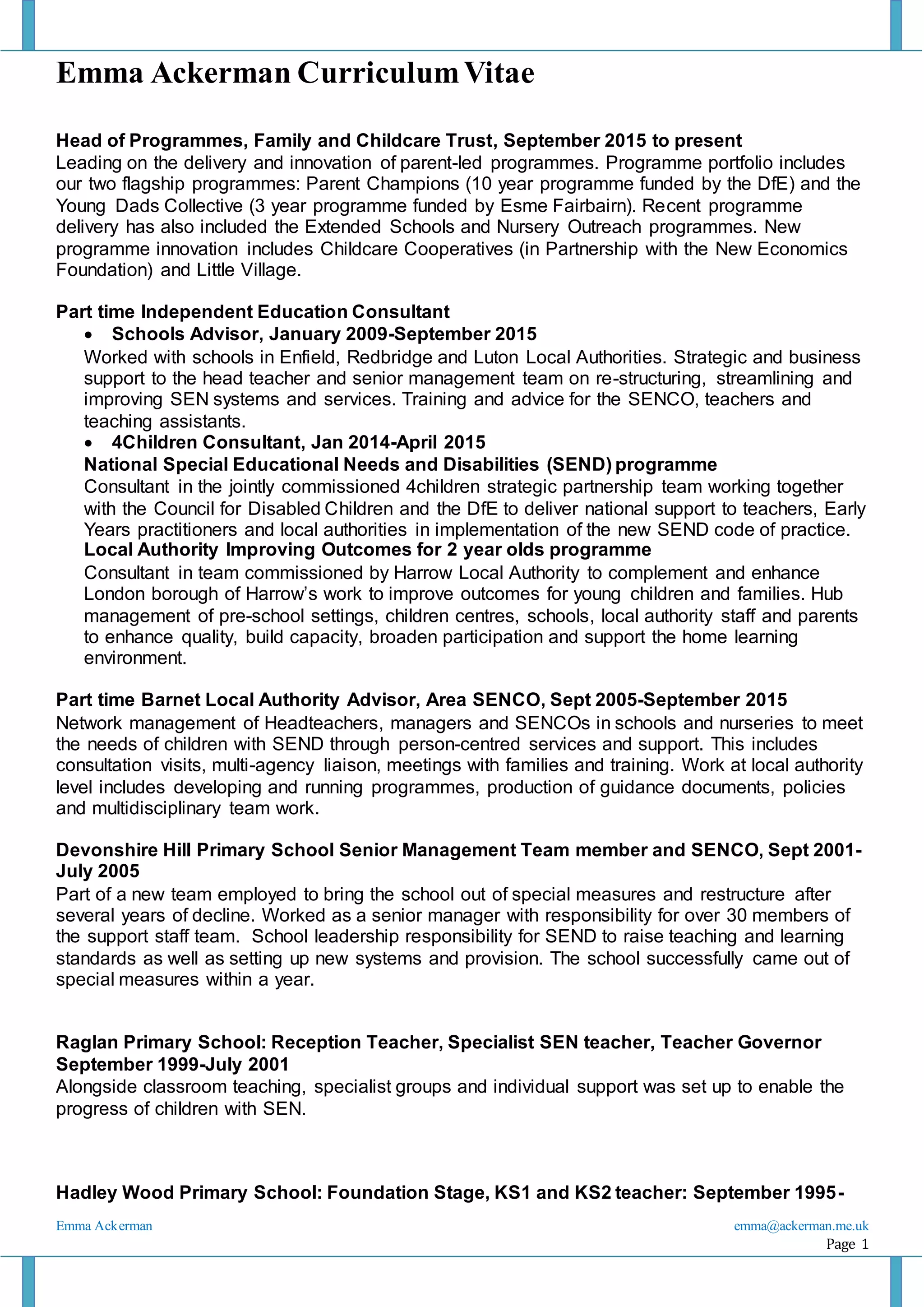 Emma ackerman cv may 2016 | DOCX