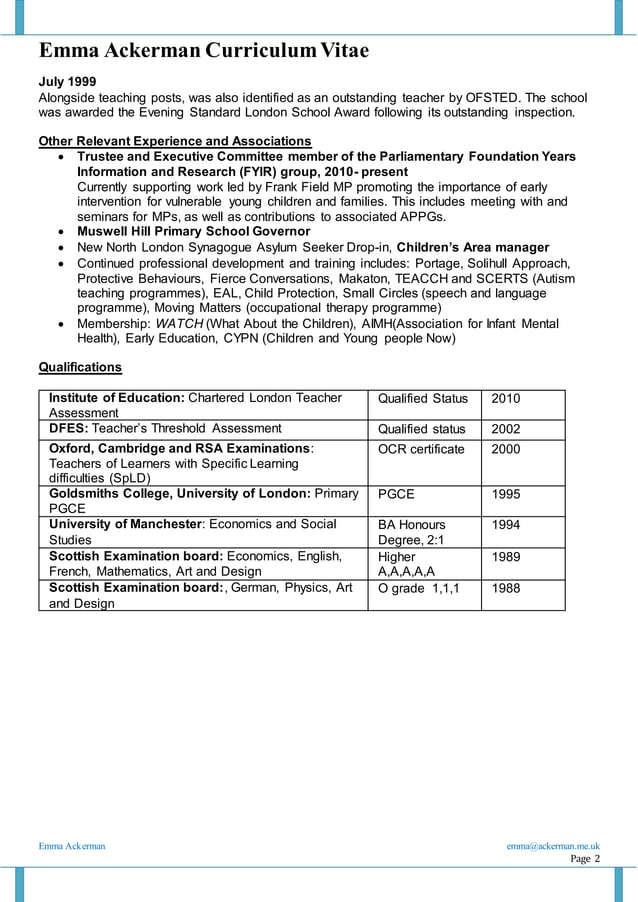 Emma ackerman cv may 2016 | PDF