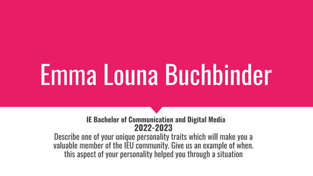 Emma Buchbinder IE express yourself | PDF